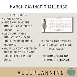March Savings Challenge Printable| Mini Savings Challenge| 30 Day ...