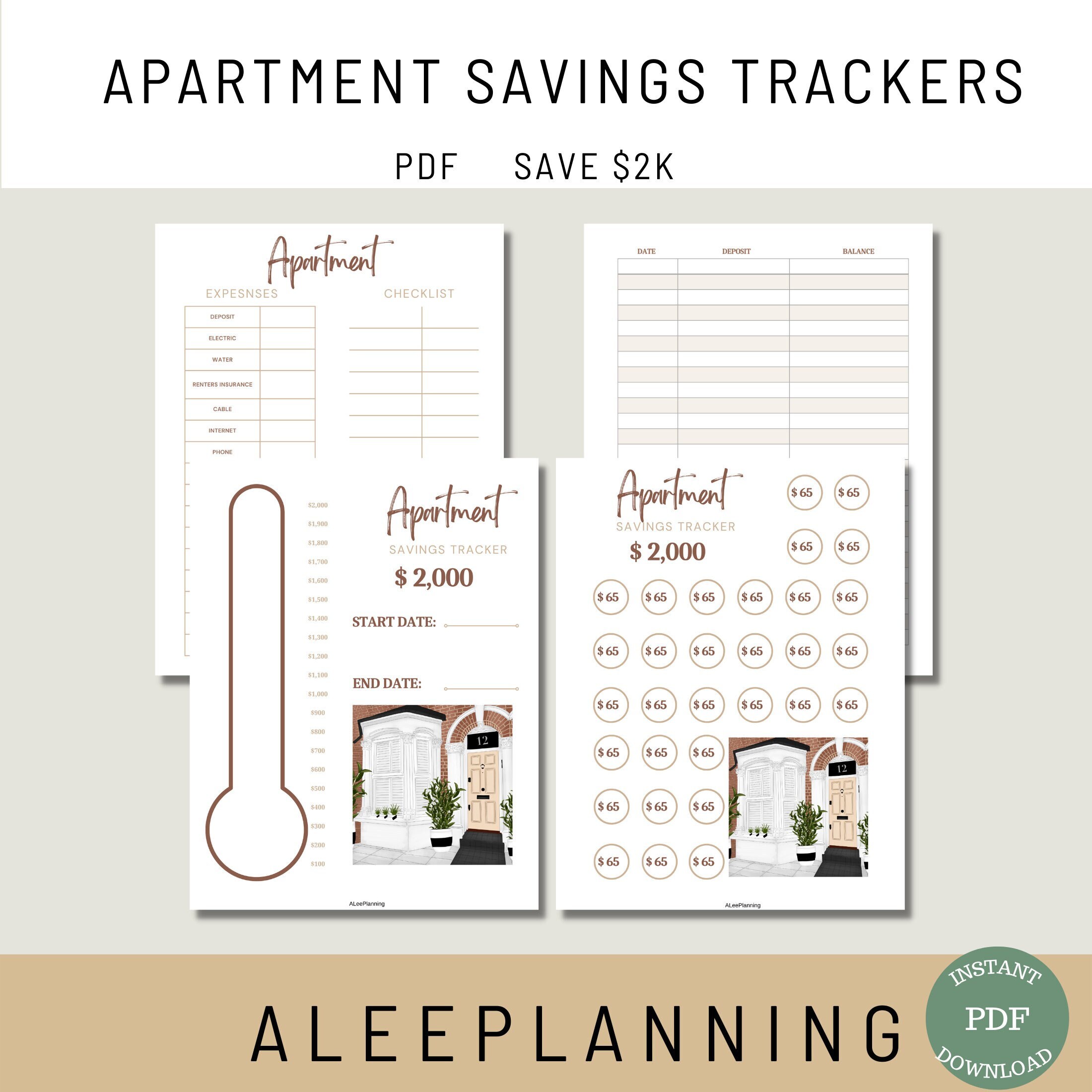 Apartment Savings Tracker 2k Sinking Fund Printable Apartment ...