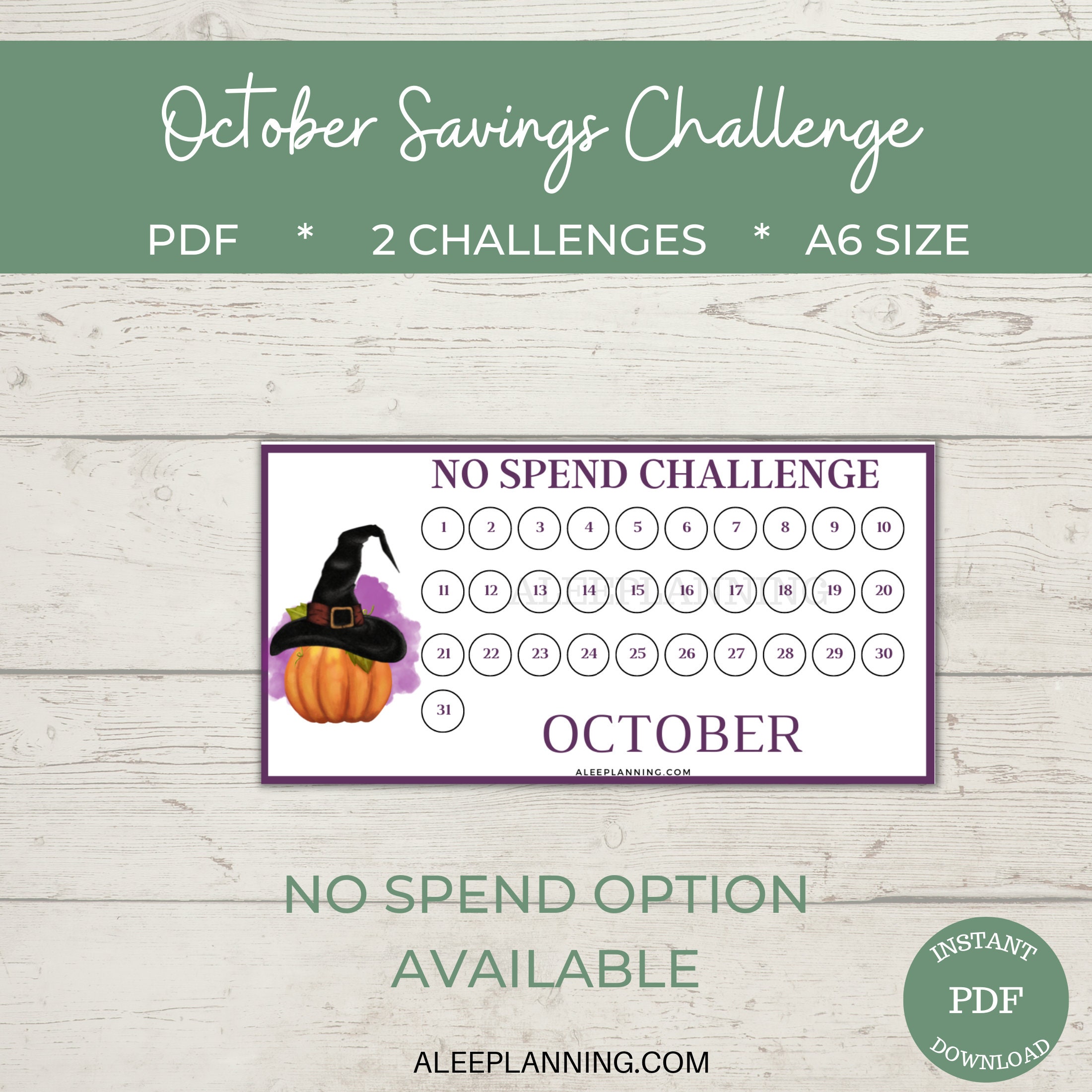 October Savings Challenge Printable A6 october Mini Savings - Etsy