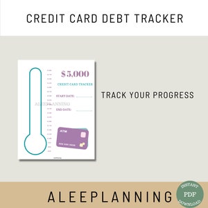 Credit Card Payoff Tracker Printable| 5K Debt |visual Debt Tracker ...