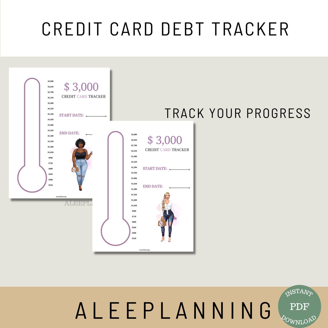 Credit Card Payoff Printable 3K Credit Card Debt Debt Free Journey ...