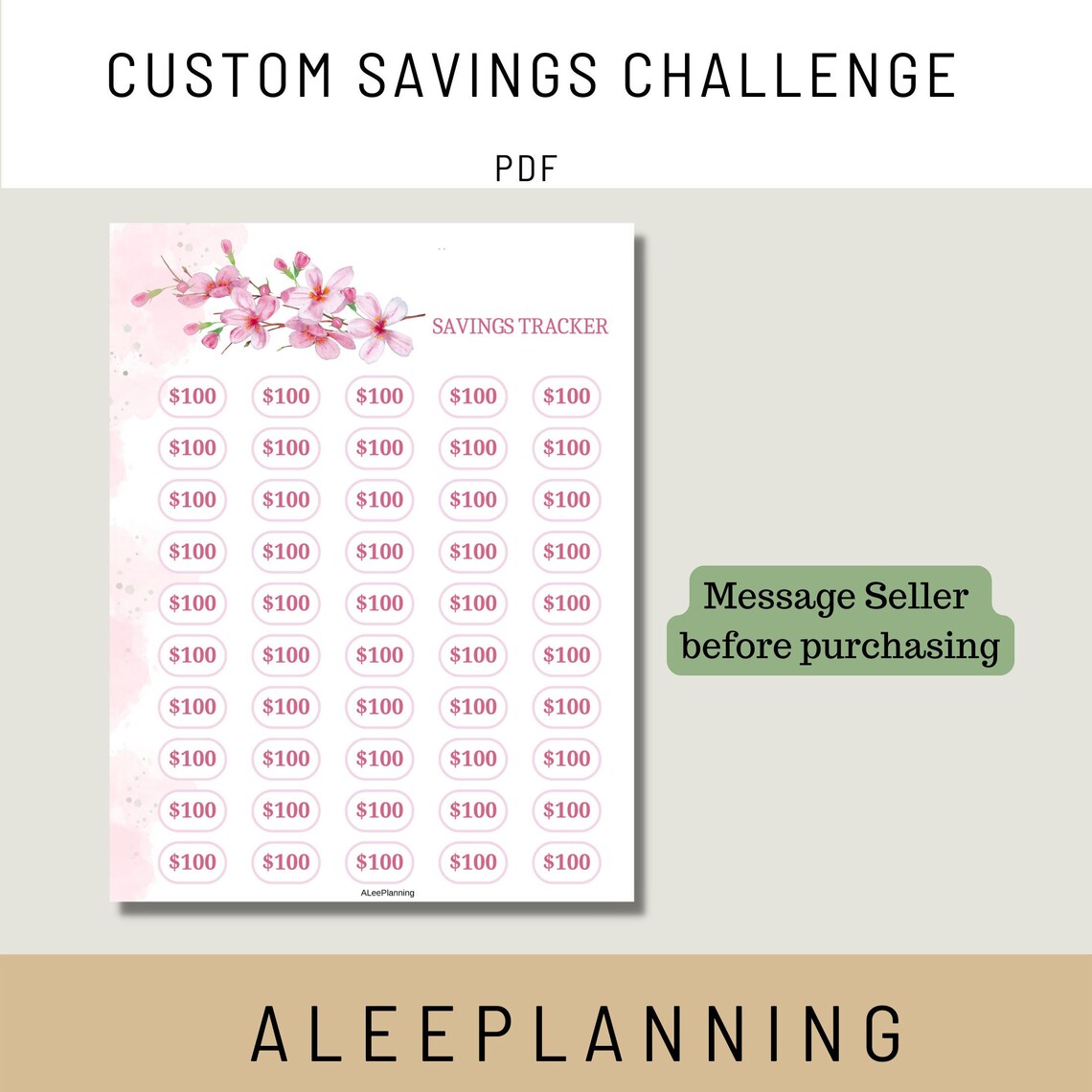 Custom Savings Challenge Custom Debt Tracker - Etsy