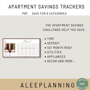 New Apartment | Apartment Savings Tracker | Apartment Downpayment| Rent ...