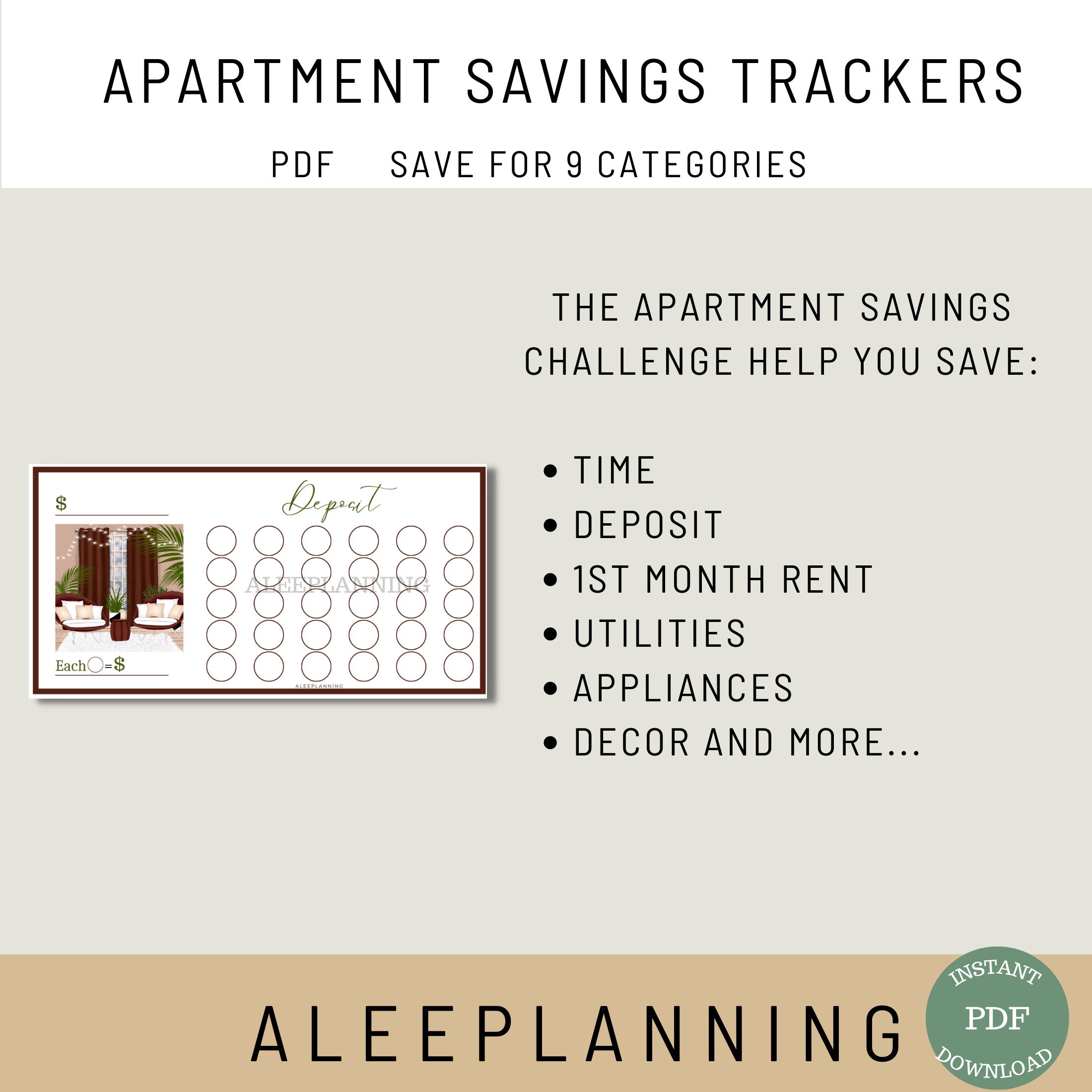 New Apartment Apartment Savings Tracker Apartment Downpayment Rent ...