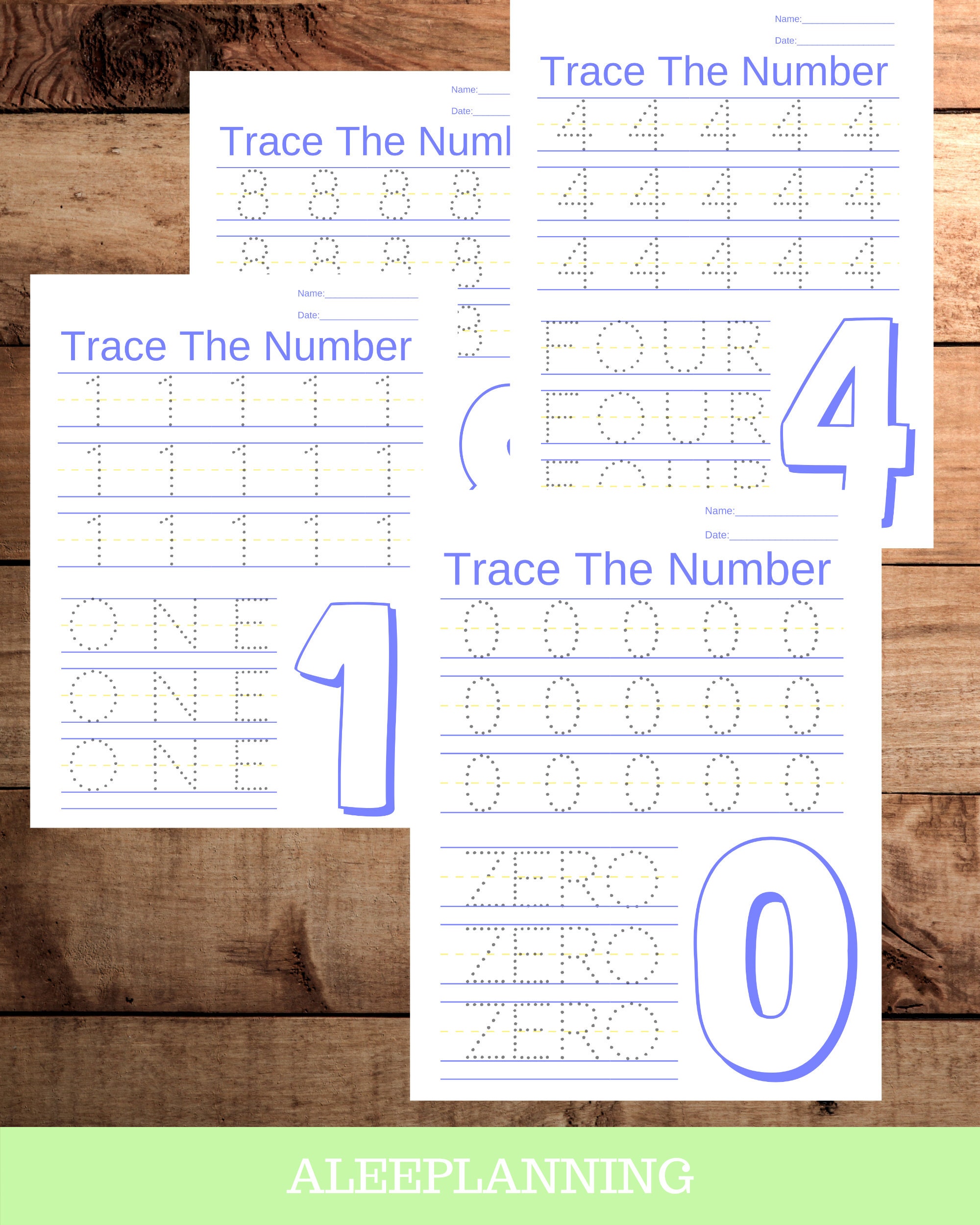 Trace the Number Printable - Etsy
