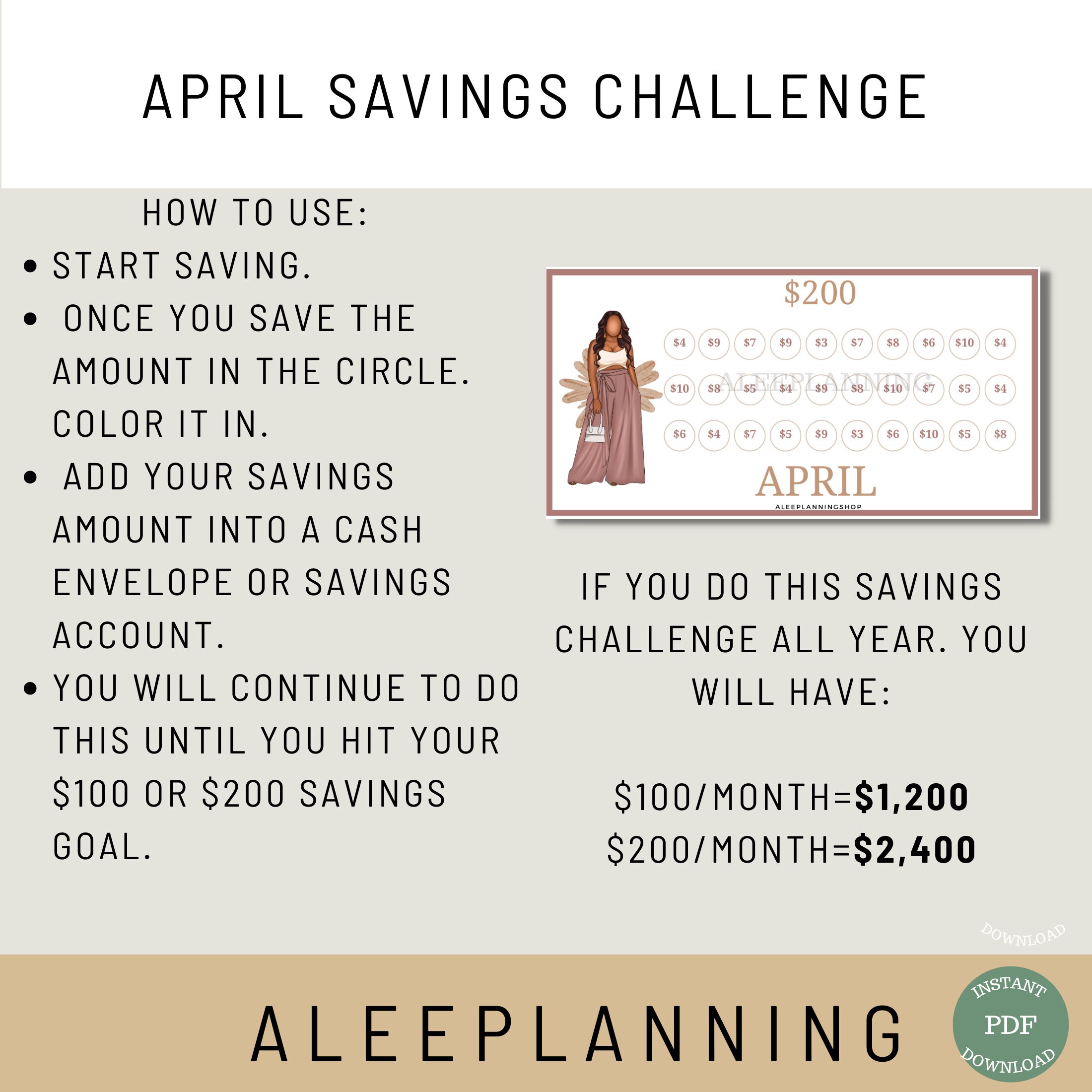 April Challenge|april Tracker|a6 Size Challenge|30 Day Challenge|april ...