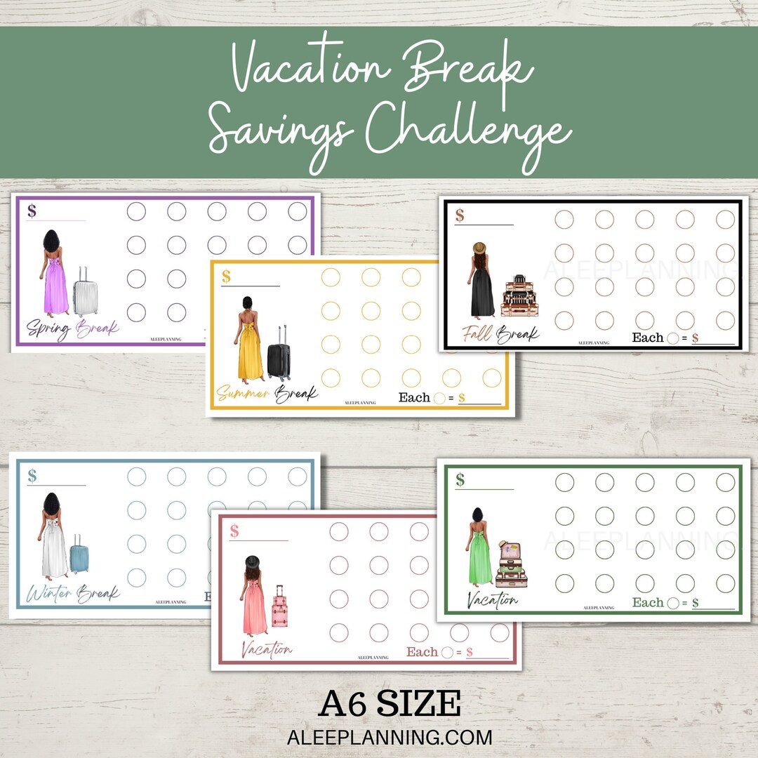 Vacation Savings Plan Printable | Cruise Fund| Spring Break Savings ...