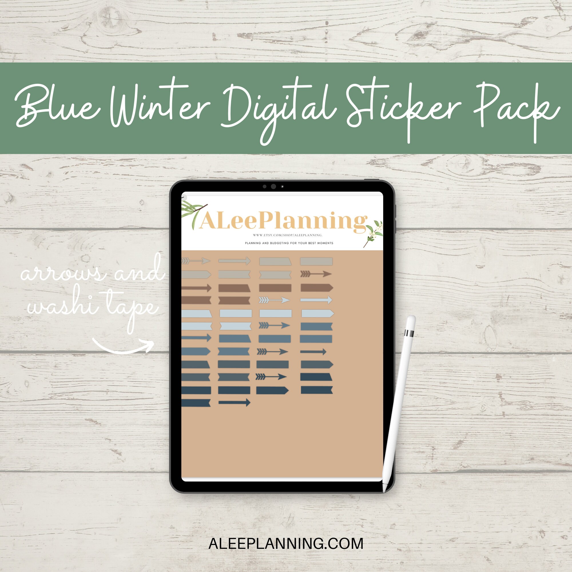 Digital Sticker Pack Blue Winter Digital Pack Cropped PNG - Etsy