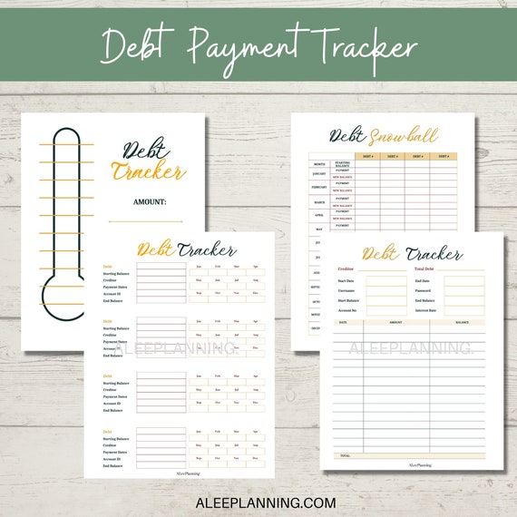 Visual Debt Tracker Debt Payment Tracker Printable Bundle - Etsy