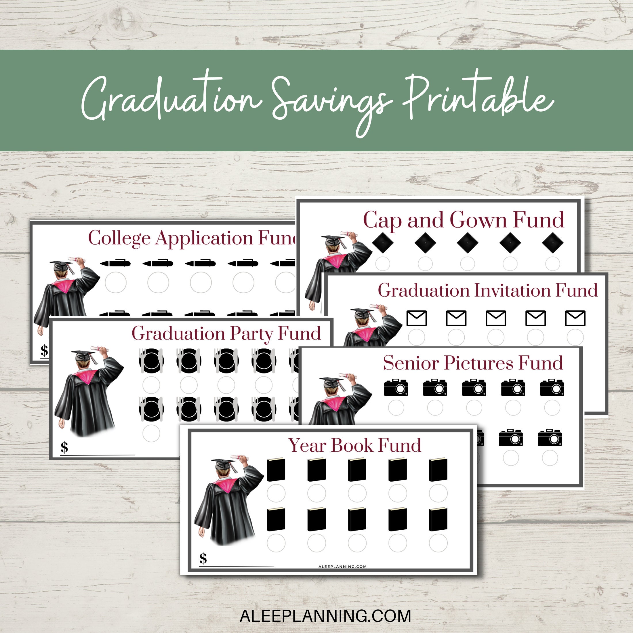 Graduation Savings Funda6 Graduation Tracker Printable Senior Dues High ...