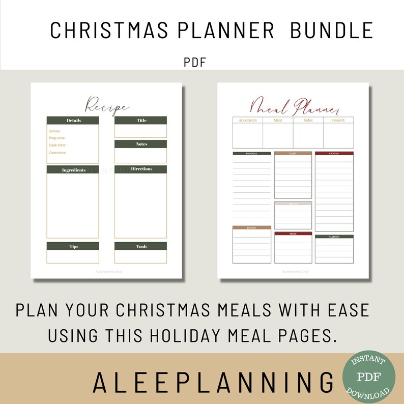 Holiday Planner Bundle Christmas Binder Printable Christmas - Etsy