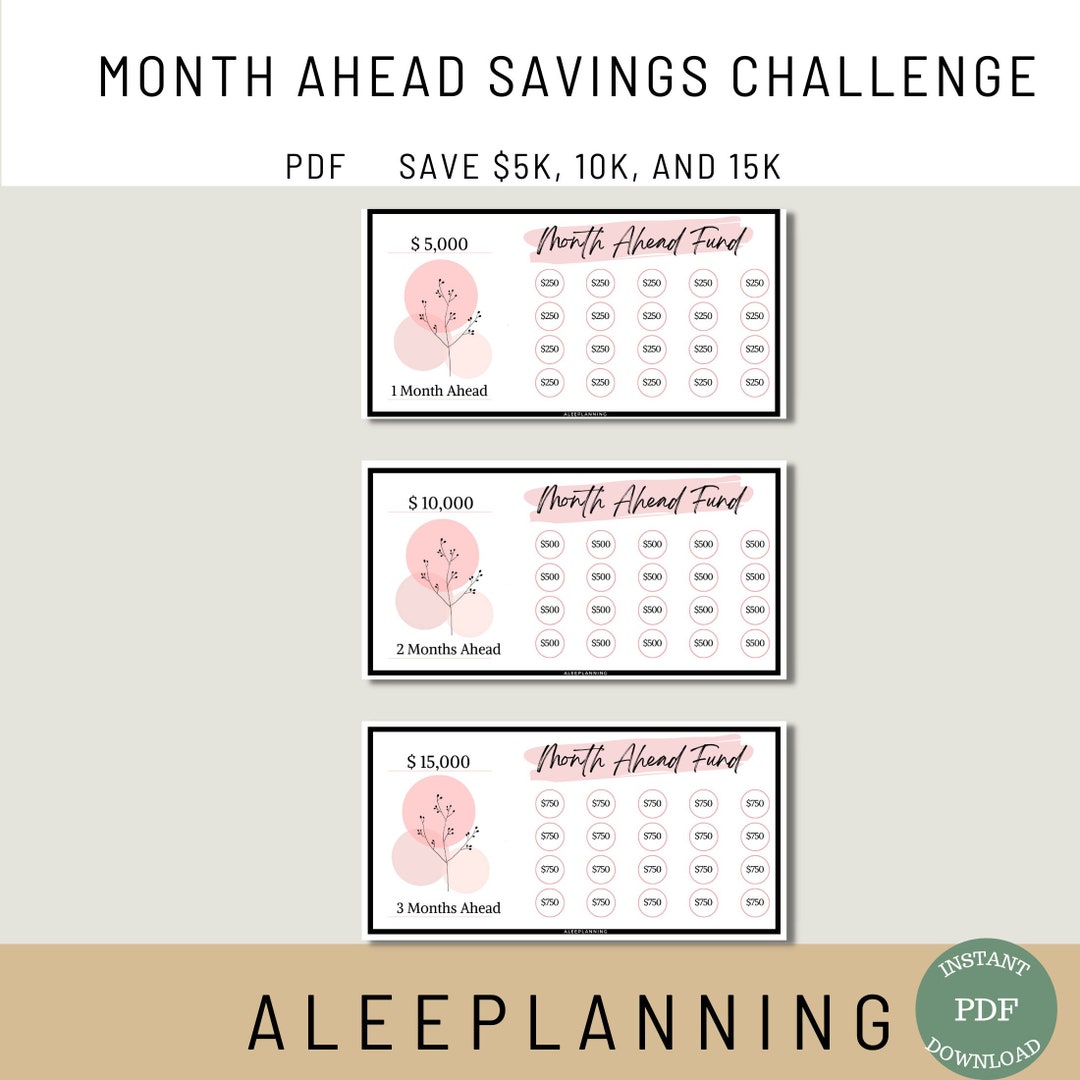 Month Ahead Savings Challenge 5K One Month Ahead Savings Etsy Month Ahead Savings Challenge 5K One Month Ahead Savings Etsy
