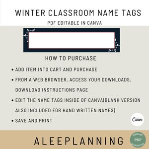 Desk Name Tag| Winter Classroom| Cubby Name Tags| Student Name Tag ...