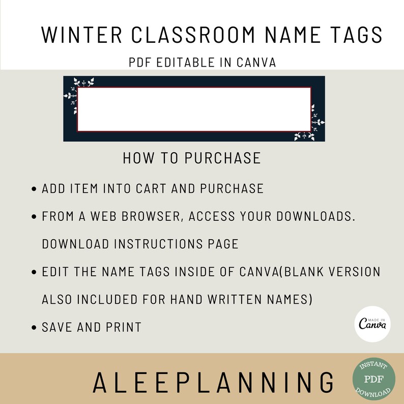 Desk Name Tag Winter Classroom Cubby Name Tags Student Name - Etsy