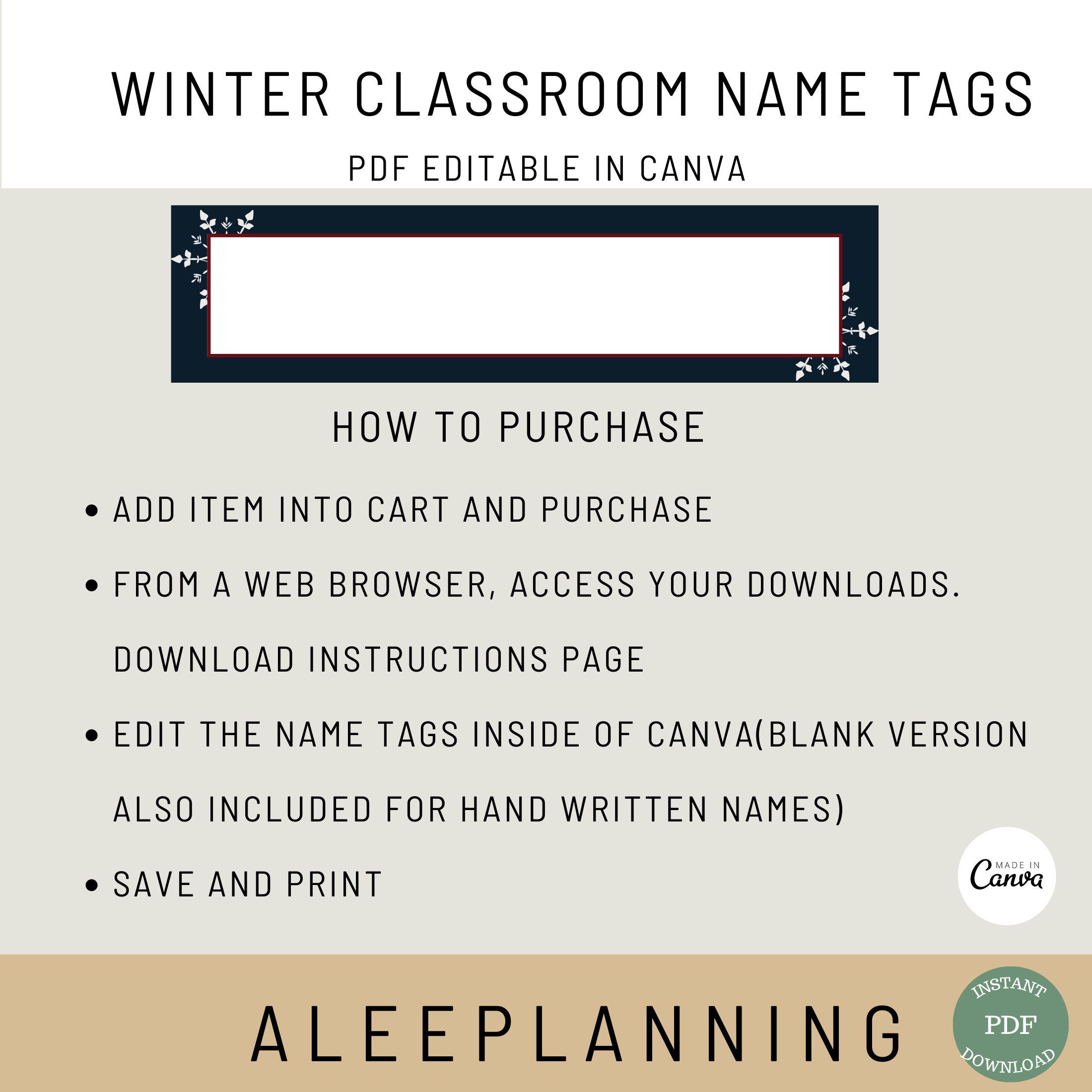 Desk Name Tag Winter Classroom Cubby Name Tags Student Name - Etsy