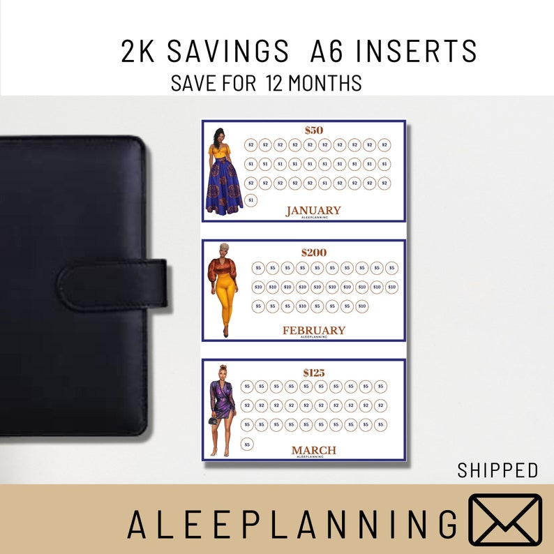 2K Savings Challenge: A6 Monthly Tracker With Cash Envelopes - Etsy