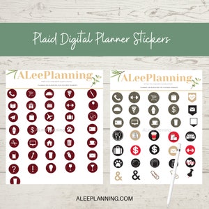 Plaid Digital Stickers Christmas Digital Stickers Digital Sticker Pack ...