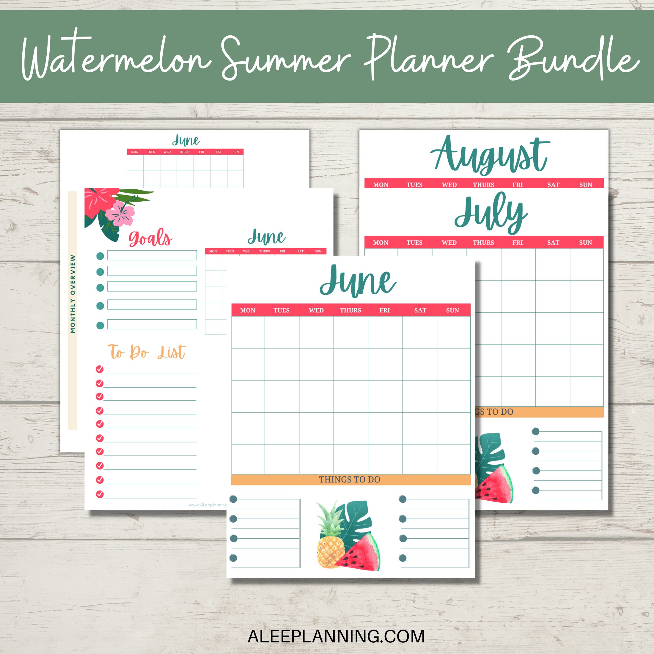 Watermelon Summer Planner Printable Summer Activity Planner Summer ...
