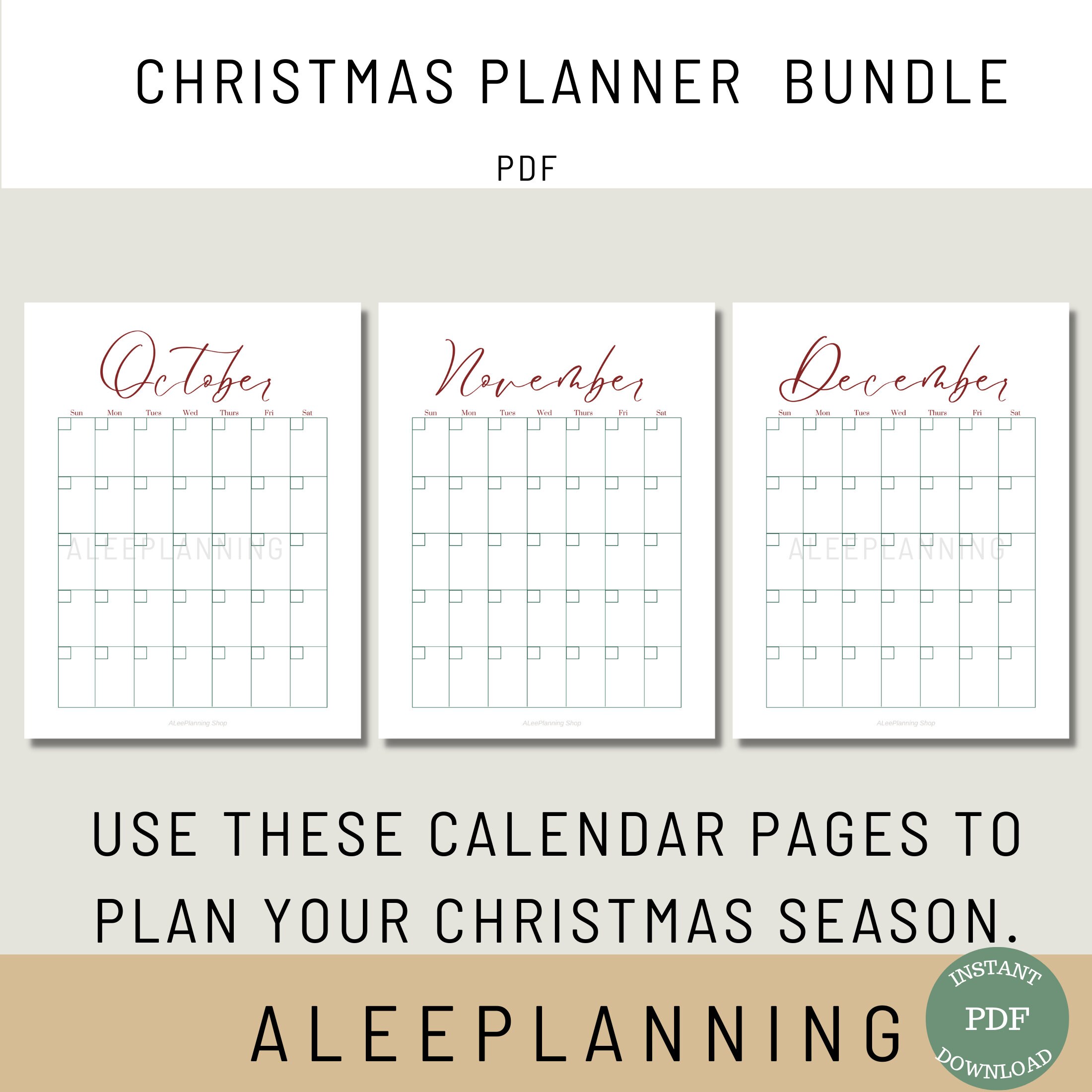 Holiday Planner Bundle Christmas Binder Printable Christmas Planner ...