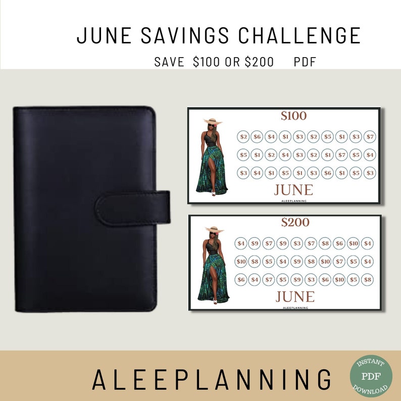 June Summer Savings Challenge June Tracker 100 Savings 200 - Etsy