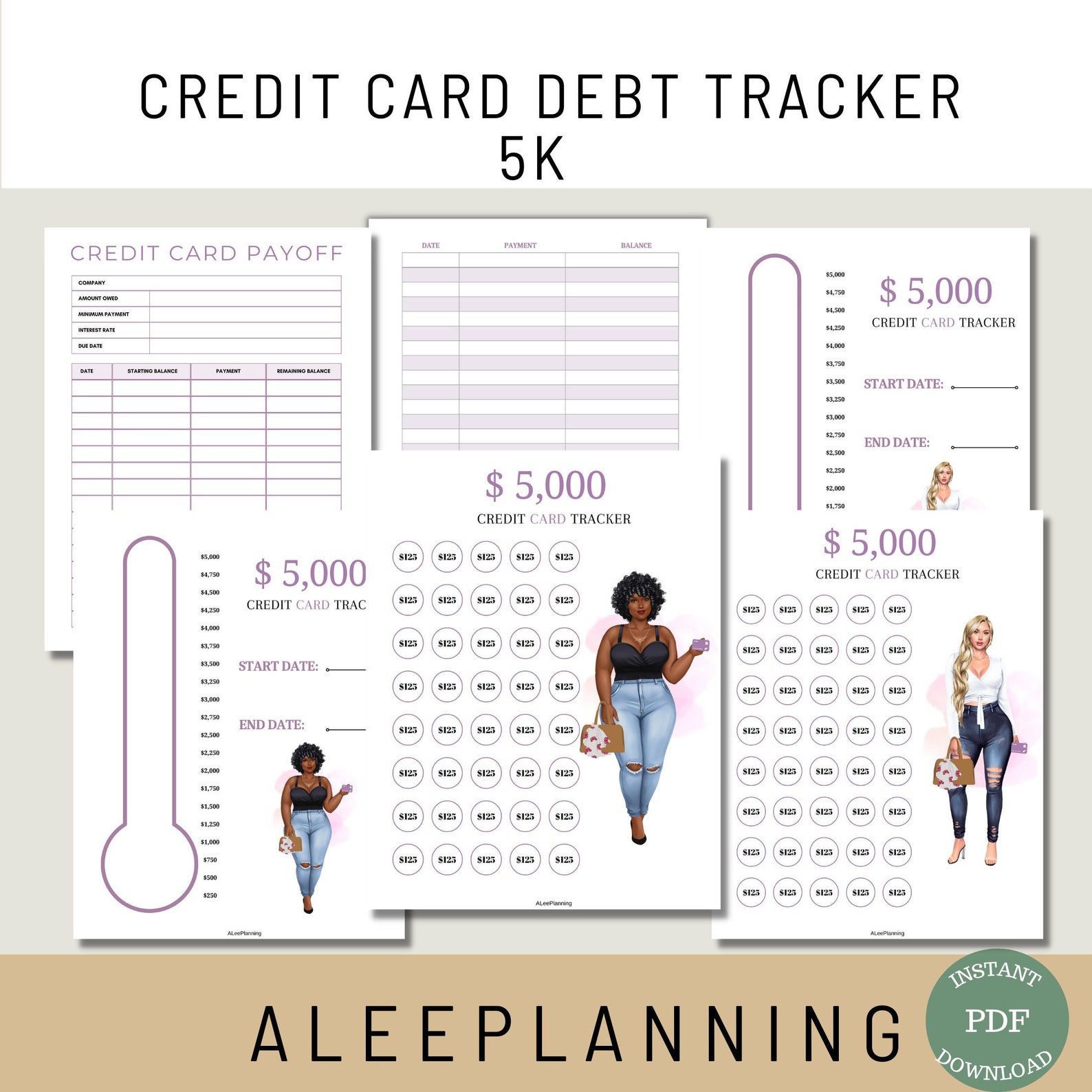Credit Card Payoff |credit Cardtracker|5k Debt Tracker| Debt Payoff ...