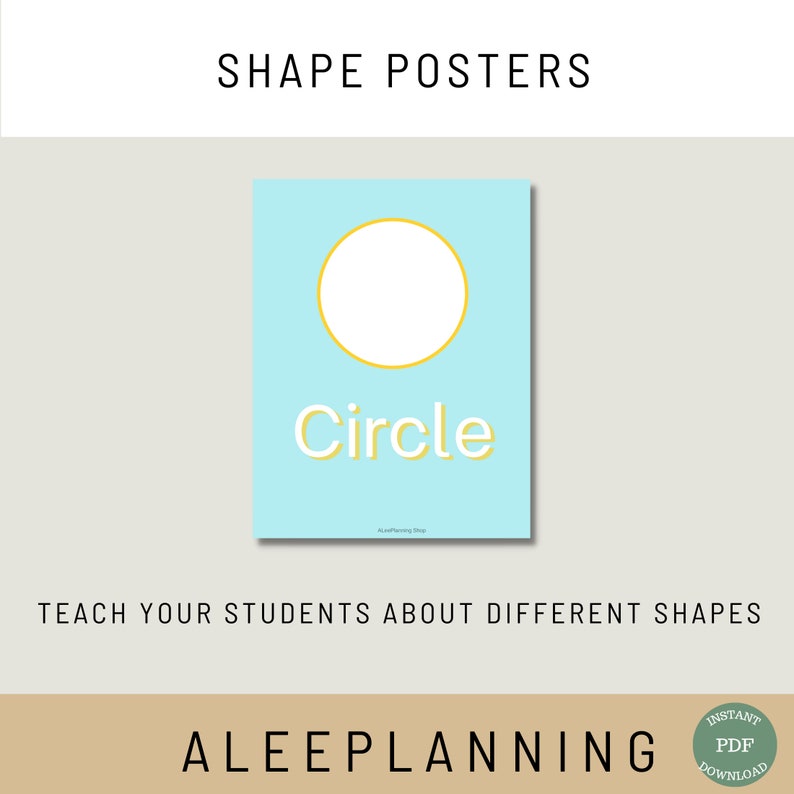 Shape Poster for Preschoolers Blue Shape Posterpreschool - Etsy