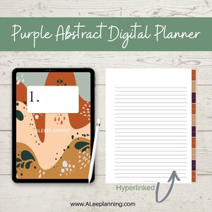 Digital Undated Planner Bundle Purple Abstract Planner Digital Notebook ...