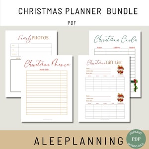 Holiday Planner Bundle| Christmas Binder Printable | Christmas Planner ...