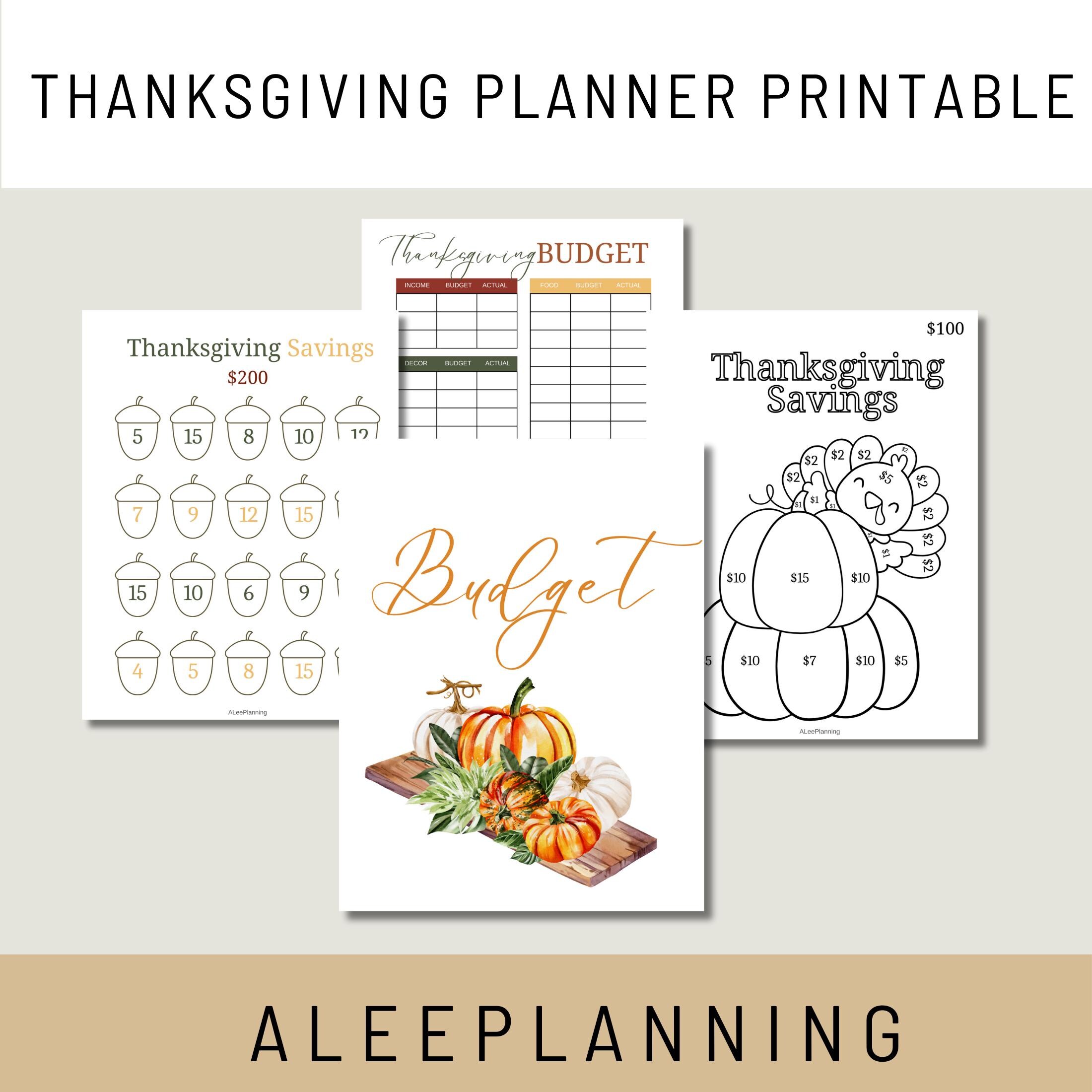 Thanksgiving Planner Bundle: Printable Meal Planning, Budget, Lists ...