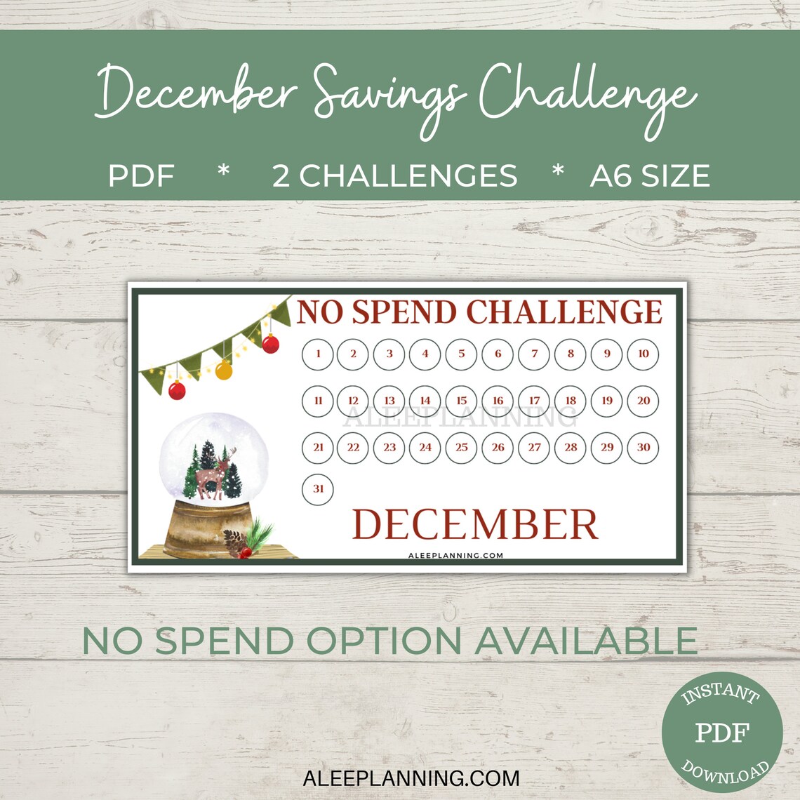December Savings Challenge Printable A6 winter Mini Savings - Etsy