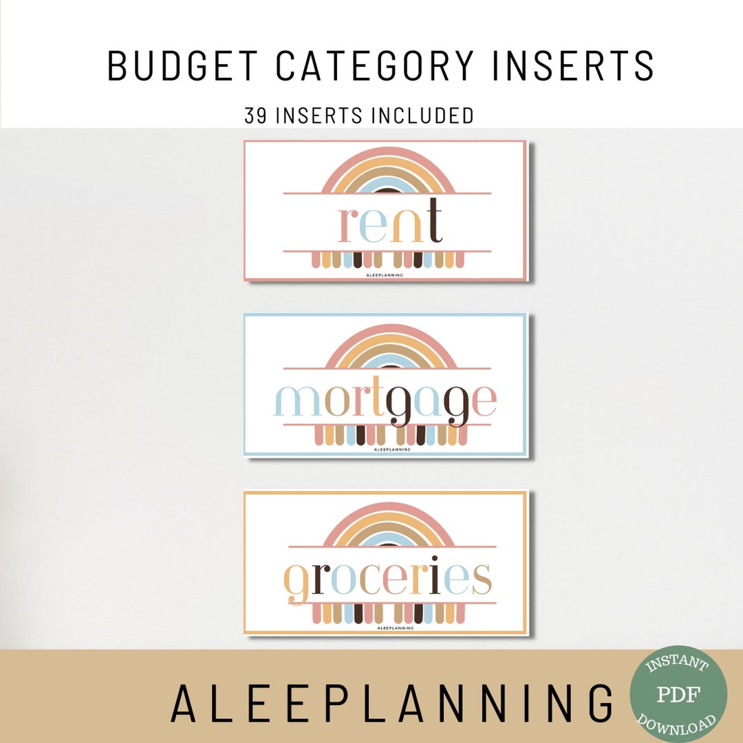 Budget Category Inserts Boho A6 Budget Dashboard Cash Envelope Cash ...
