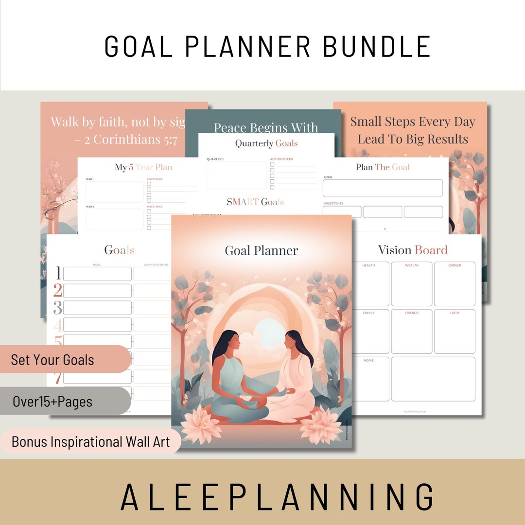 Goal Planner Bundle: Printable Goal Setting Worksheet (digital Download ...