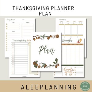 Thanksgiving Planner Printable Thanksgiving Meal Planner Holiday ...