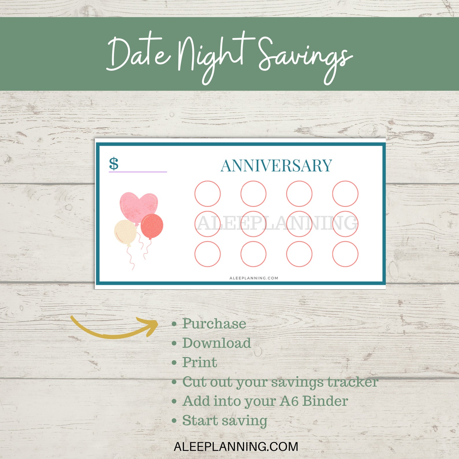 Date Night Savings A6 Savings Tracker Fund Couple Savings - Etsy
