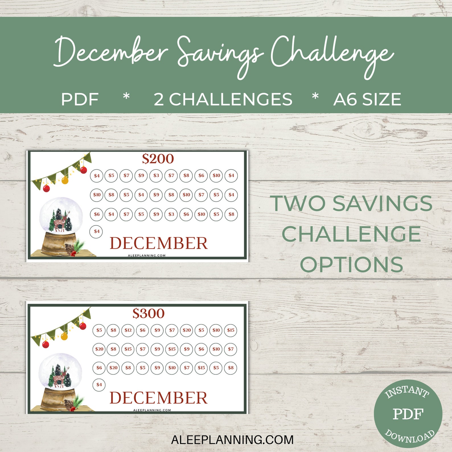 December Savings Challenge Printable A6 winter Mini Savings Tracker PDF ...
