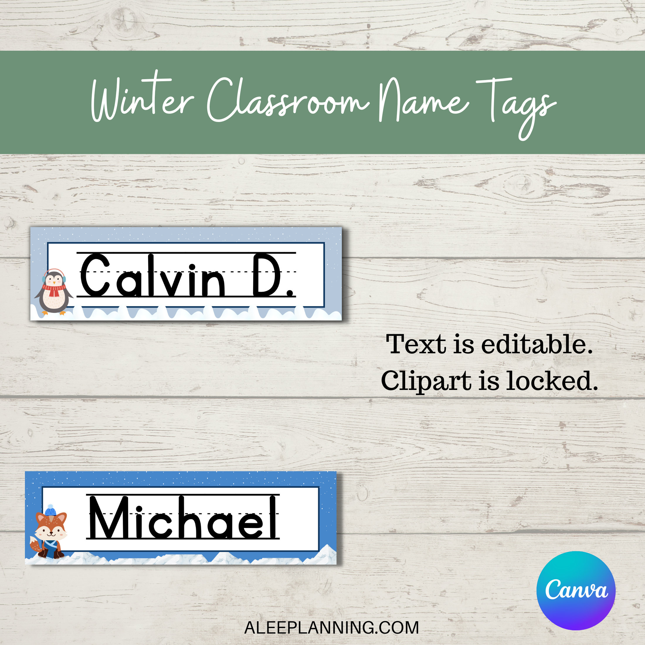 Winter Name Tags For Kids