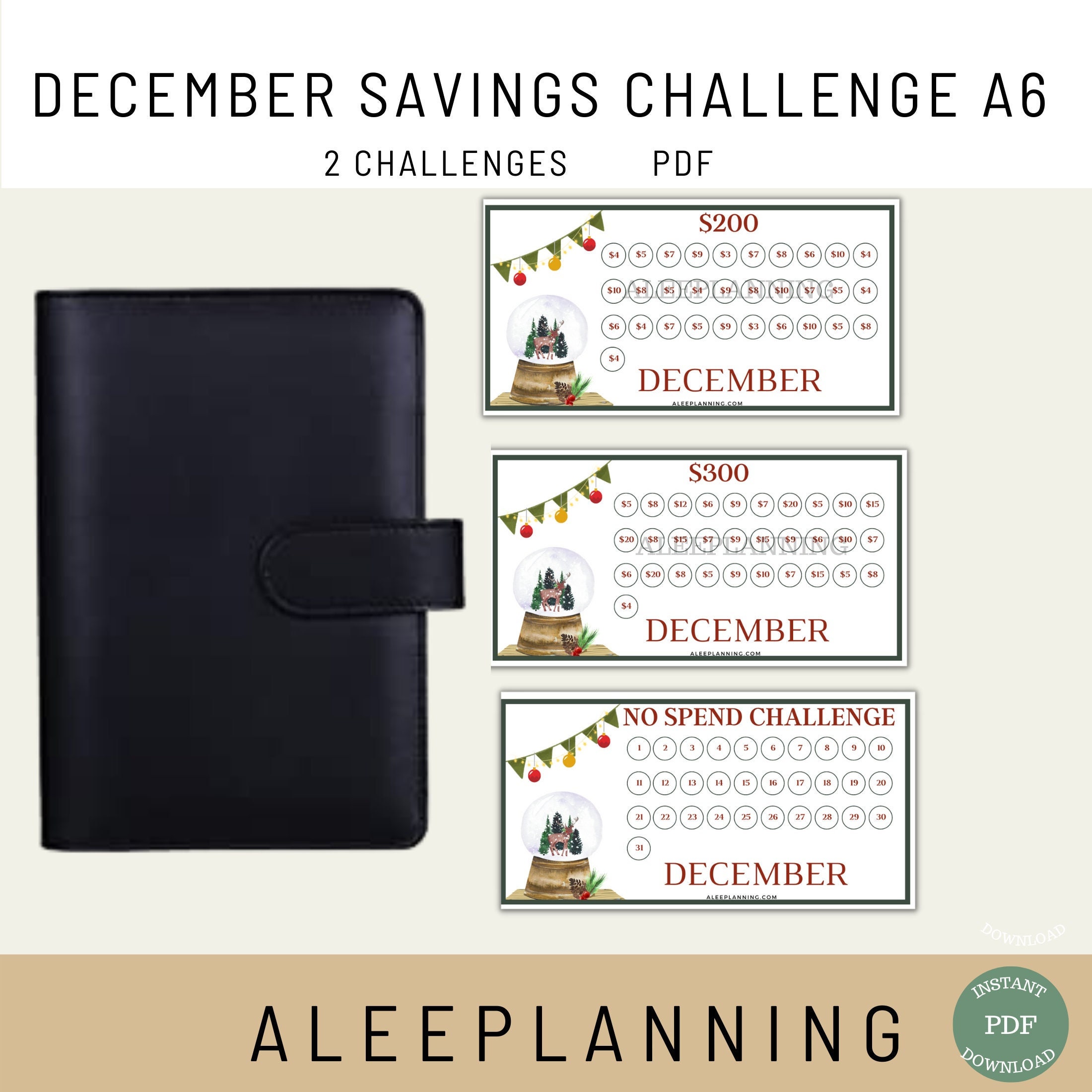 December Savings Challenge Printable A6 winter Mini Savings Tracker PDF ...