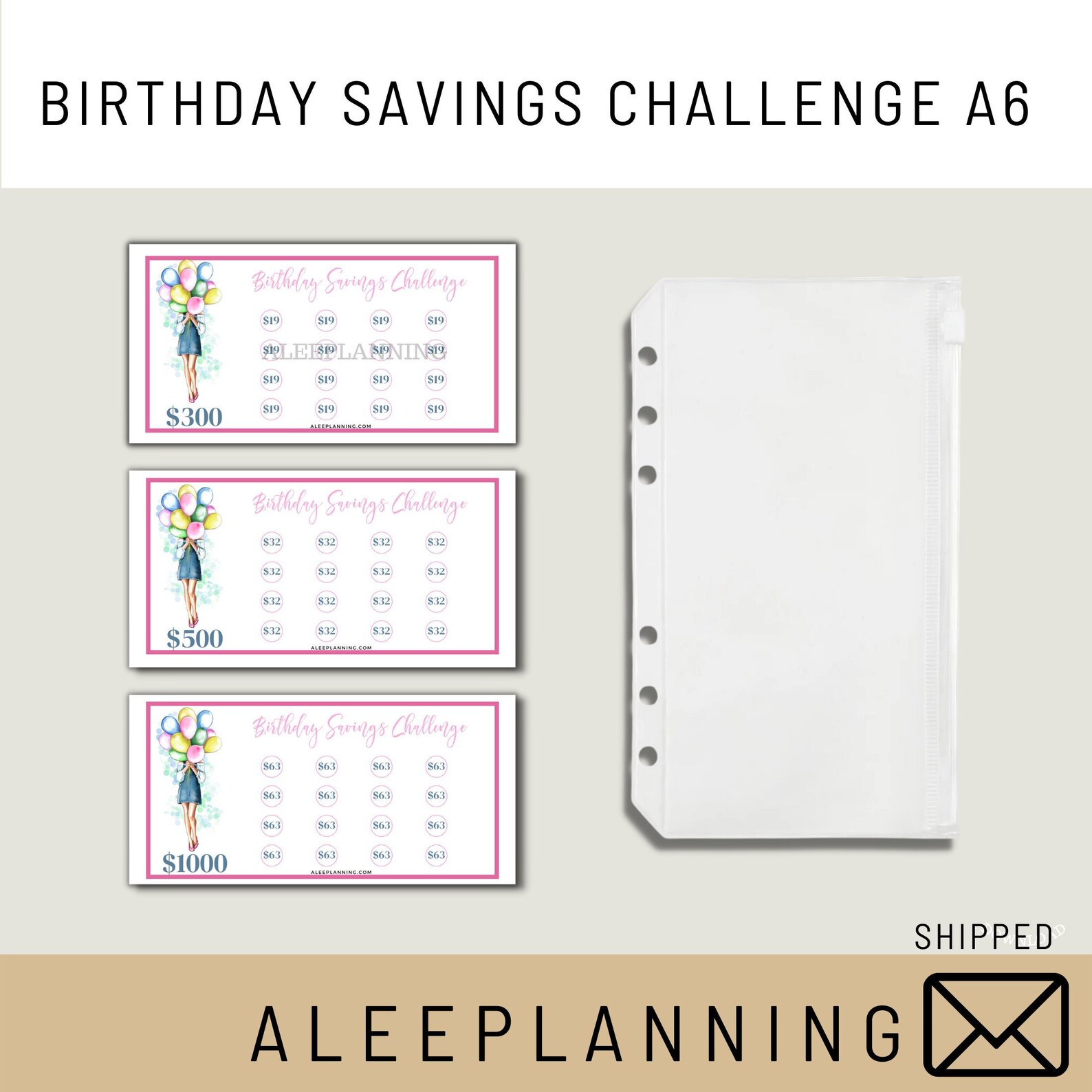 Birthday Savings Challenge Birthday Savings Tracker 300 500 1K Birthday ...