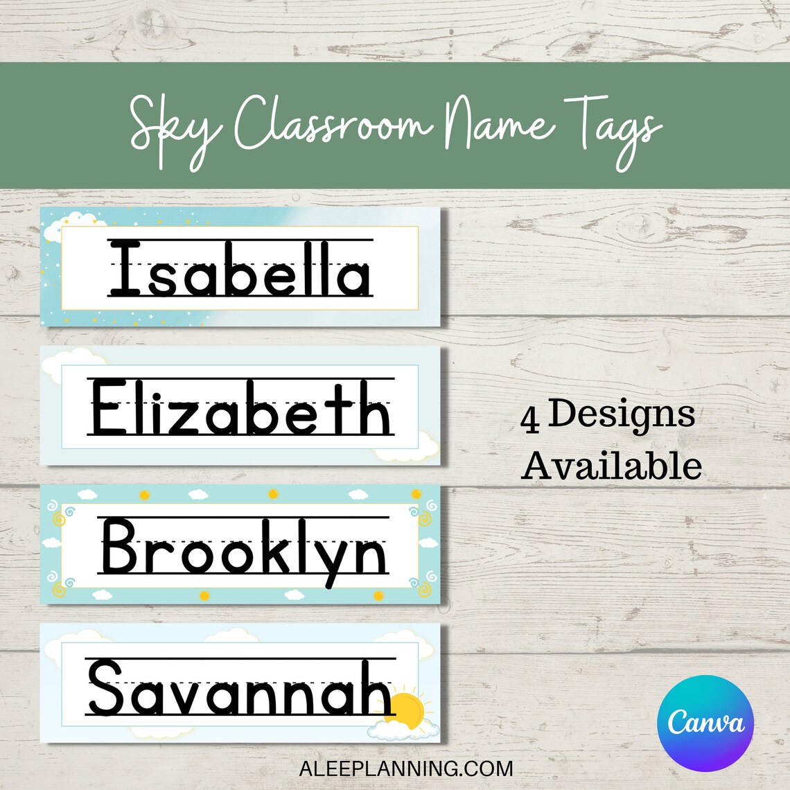 Sky Classroom Name Tags Classroom Name Labels Editable | Etsy