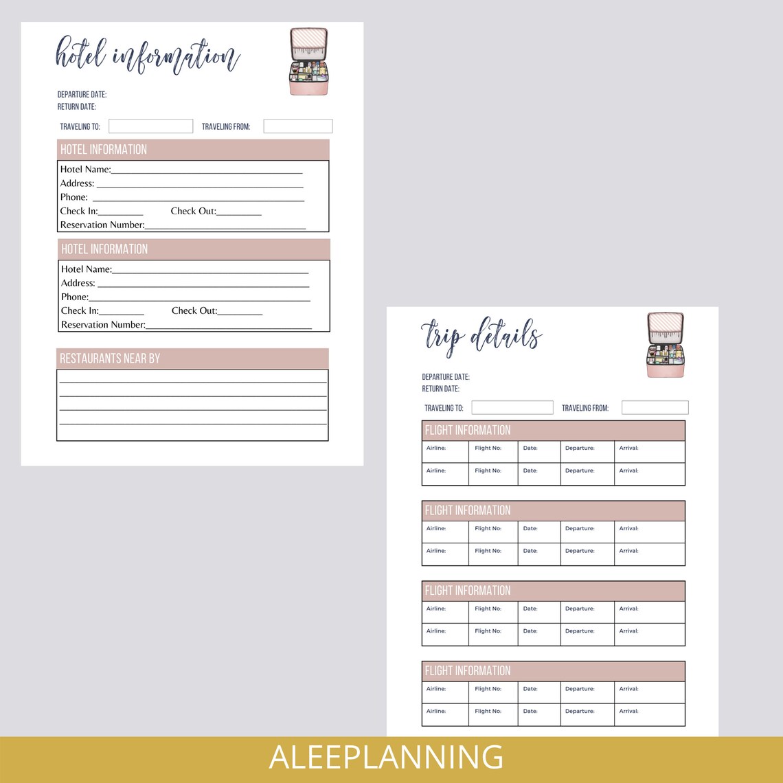 Vacation Planner Bundle Printable Vacation Budget Packing - Etsy