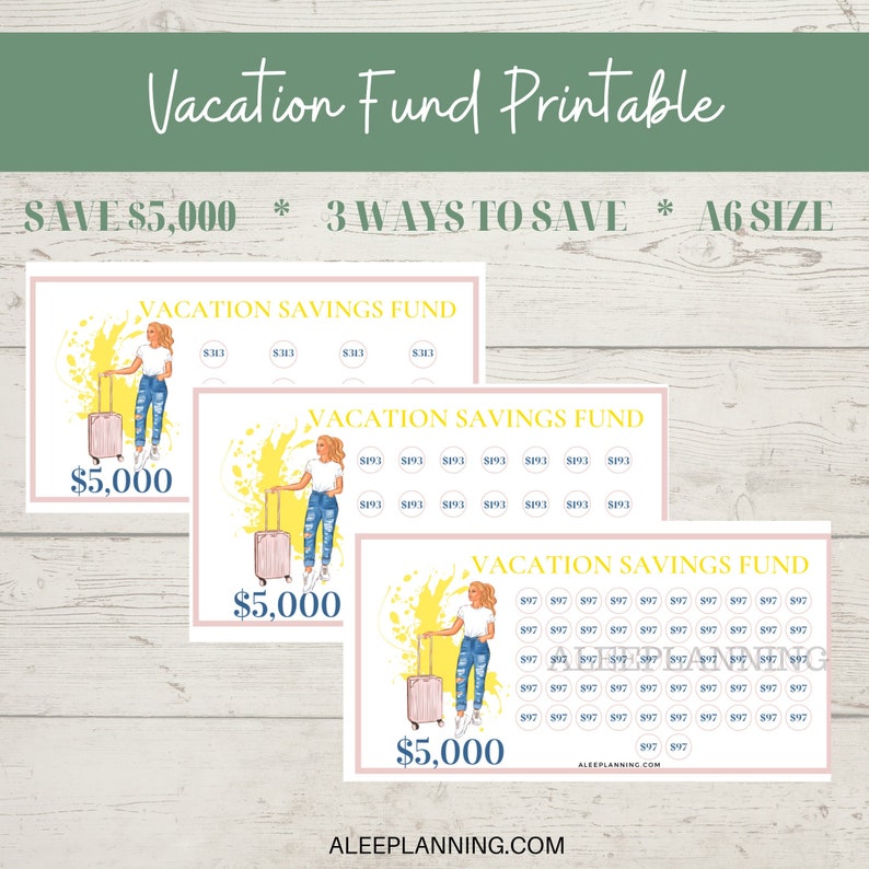 5000 Travel Fund Tracker: Vacation Savings Printable (A6 PDF) - Etsy