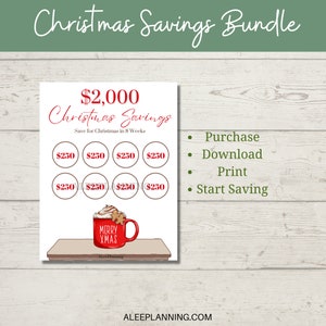 Christmas Savings Challenge Bundle | Christmas Printable | Holiday ...