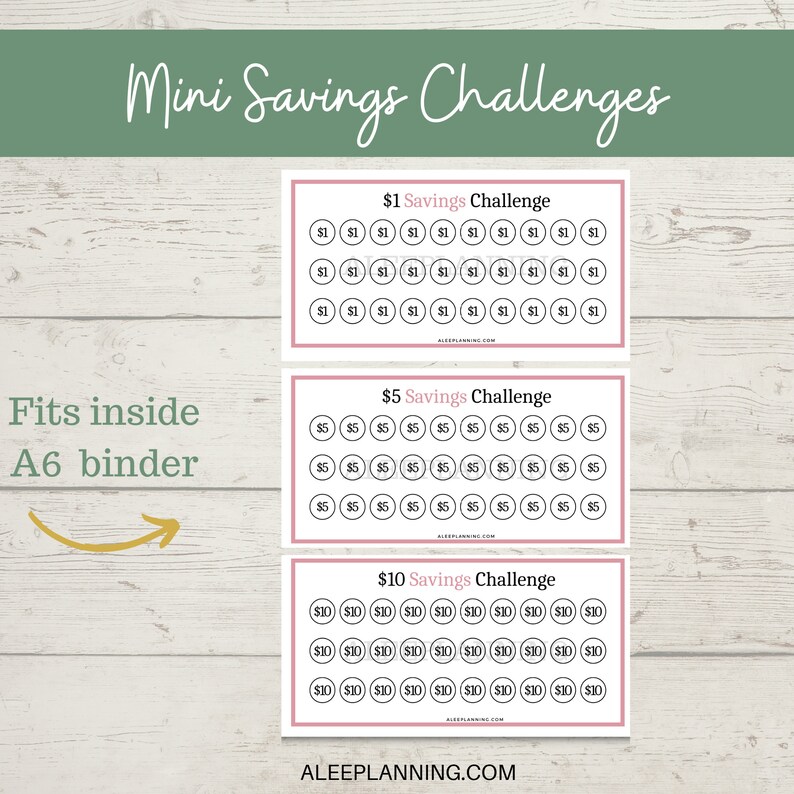 Dollar Savings Challenge| Savings Tracker| Five Dollar Savings | Ten ...