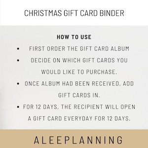 Gift Card Book| Gift Card Album Christmas | Christmas Gift | 12 Days of ...
