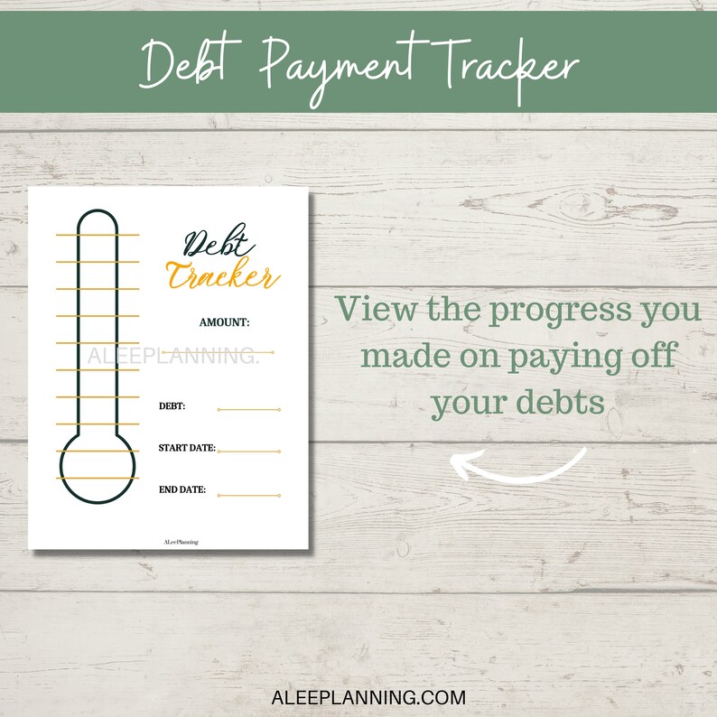 Visual Debt Tracker Debt Payment Tracker Printable Bundle Debt ...