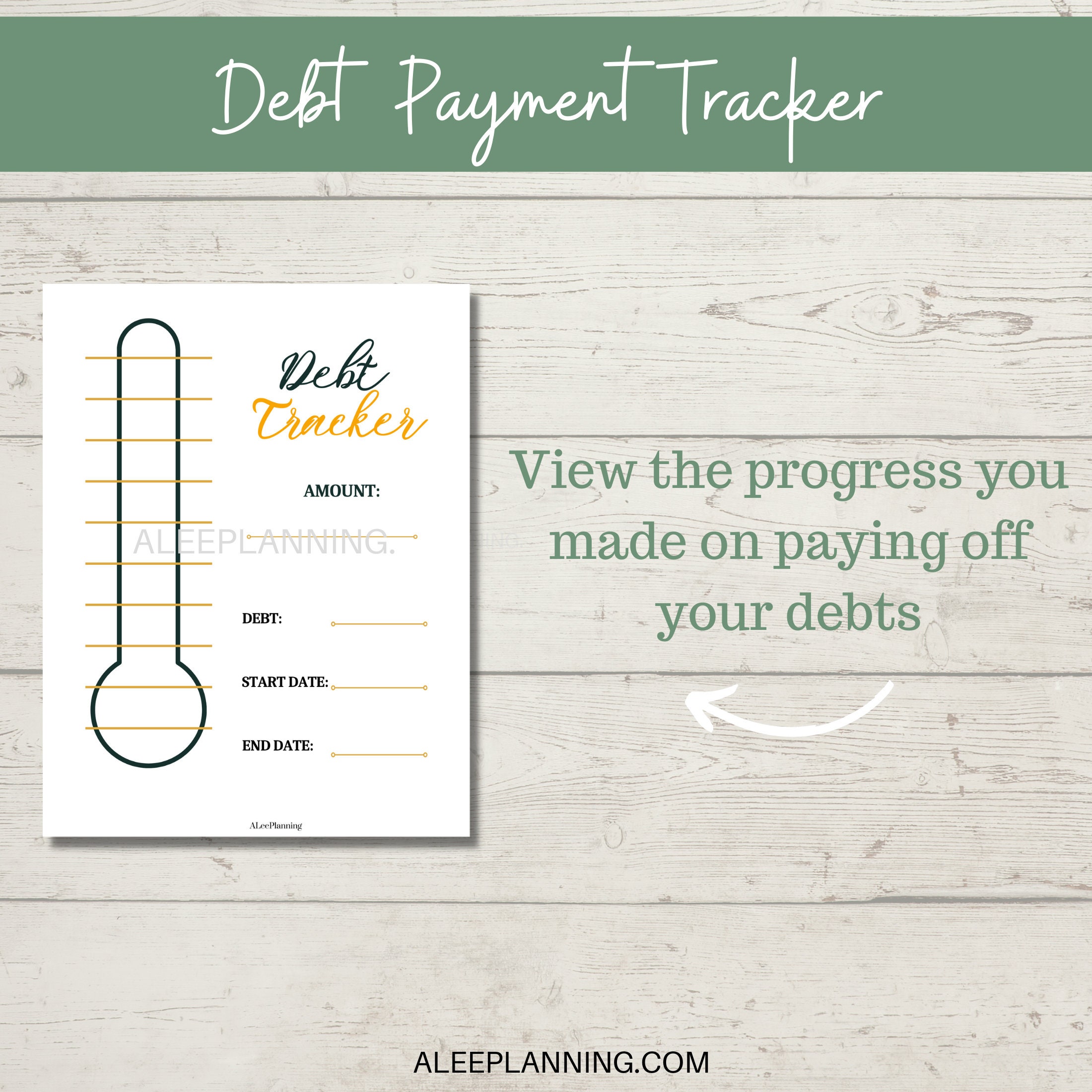 Visual Debt Tracker Debt Payment Tracker Printable Bundle Debt ...