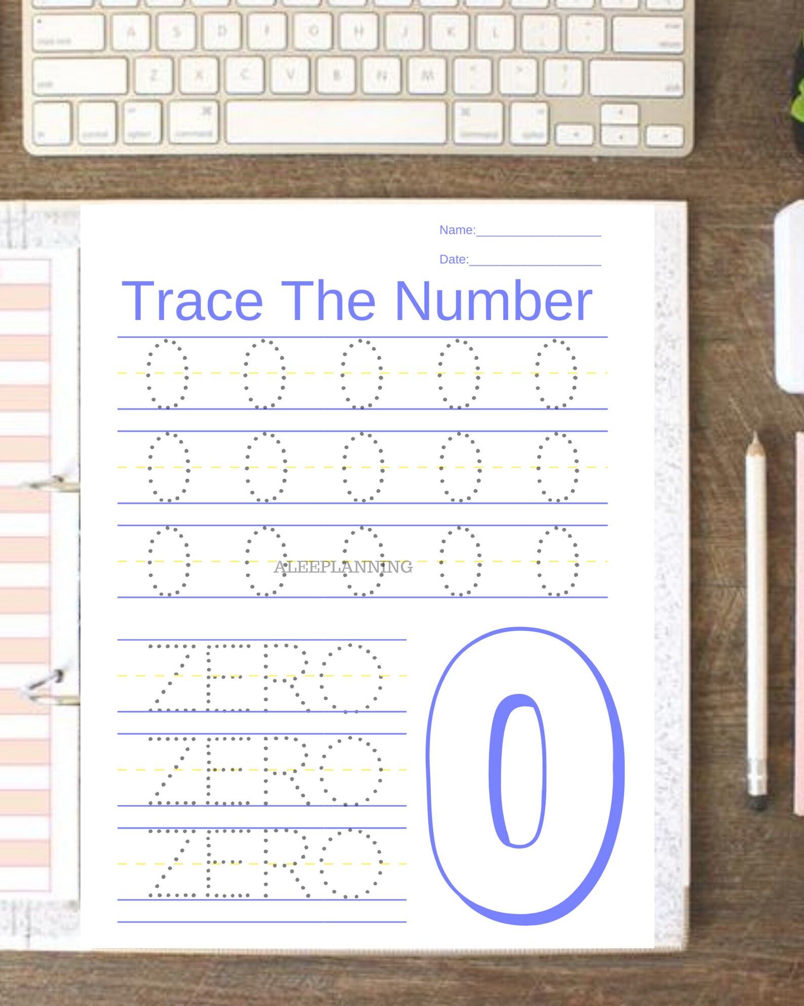 Trace the Number Printable - Etsy