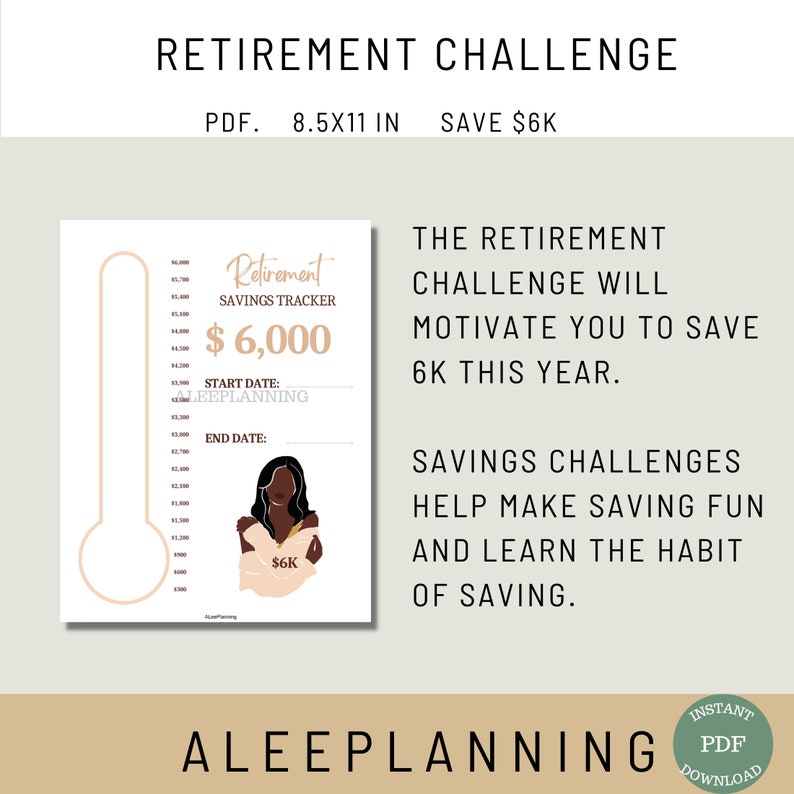 Retirement Savings| Retirement Challenge| Roth IRA Savings Challenge ...