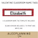 Valentine Classroom Name Tag Canva Editable Heart Classroom Decor Cubby ...