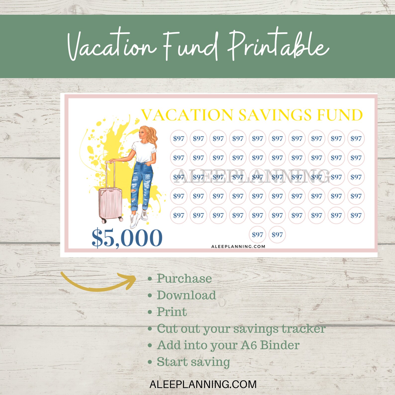 5000 Travel Fund Tracker: Vacation Savings Printable (A6 PDF) - Etsy